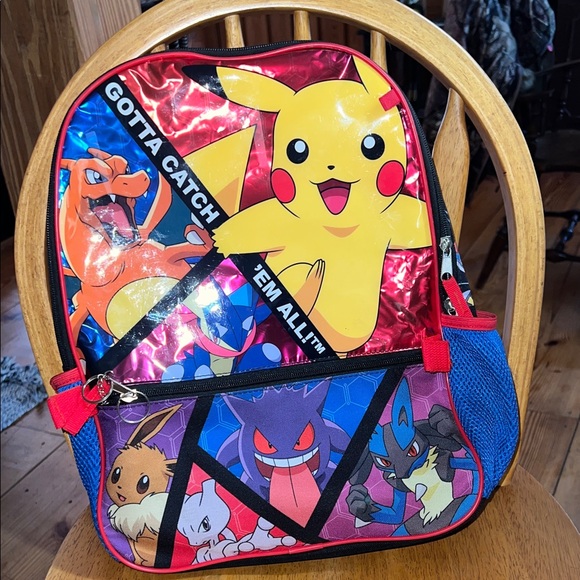 Pokemon | Accessories | Pokemon Kids Backpack Red And Blue | Poshmark